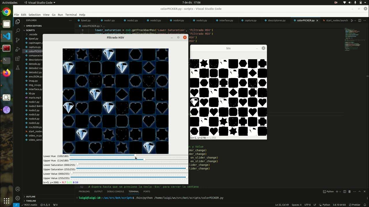 Bot de juego de mesa BEJEWELED - ROS - PYTHON - OPENCV - YouTube