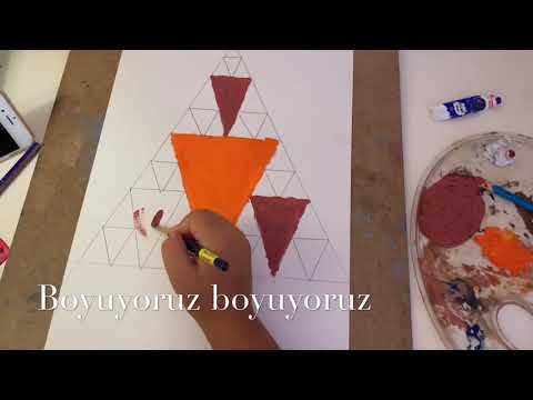 Cemre ile birlikte Geometrik şekillerle desen çalışması yaptık.. ( Eğlenceli çocuk videoları )