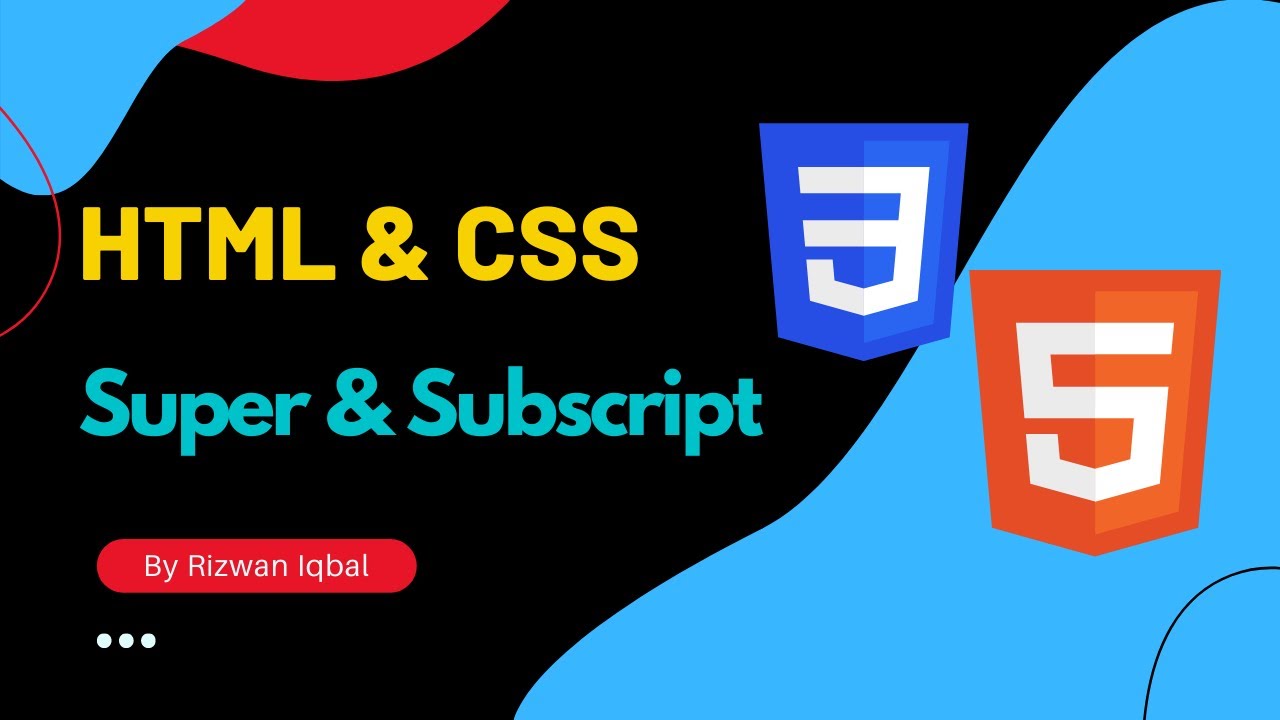 Html And Css How To Use Super And Subscript In Html Urduhindi Youtube 2857