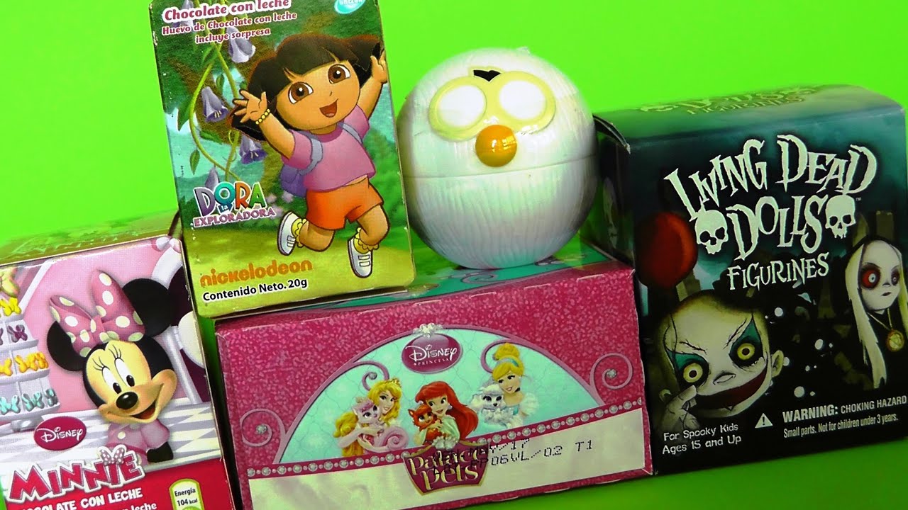HUEVO KINDER Minnie, Dora, Furby, Palace Pets y Living Dead. Huevos ...
