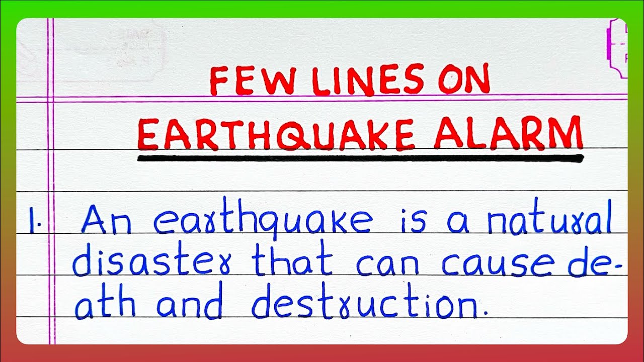 Few Lines on EARTHQUAKE ALARM | 5 Lines on EARTHQUAKE ALARM | Speech ...