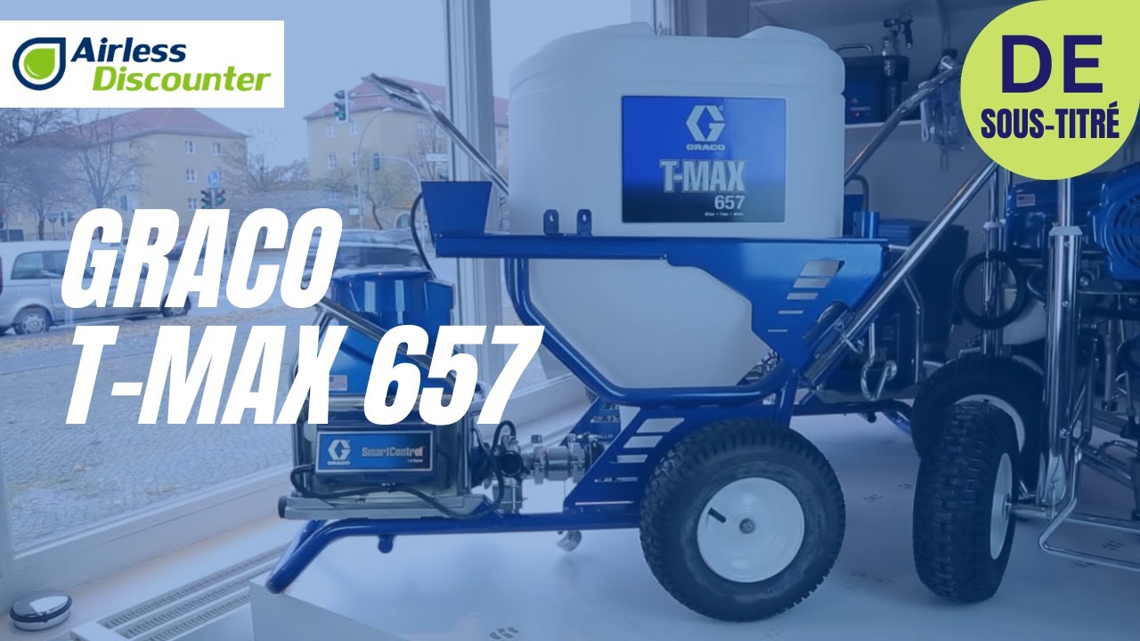 Graco T-Max 657 - La pompe à piston pour projection d'enduits - YouTube