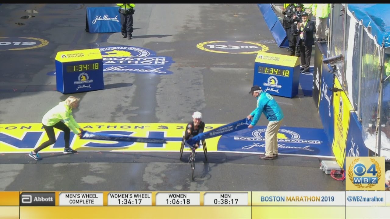 Manuela Schar Wins Boston Marathon Women’s Wheelchair Division - YouTube