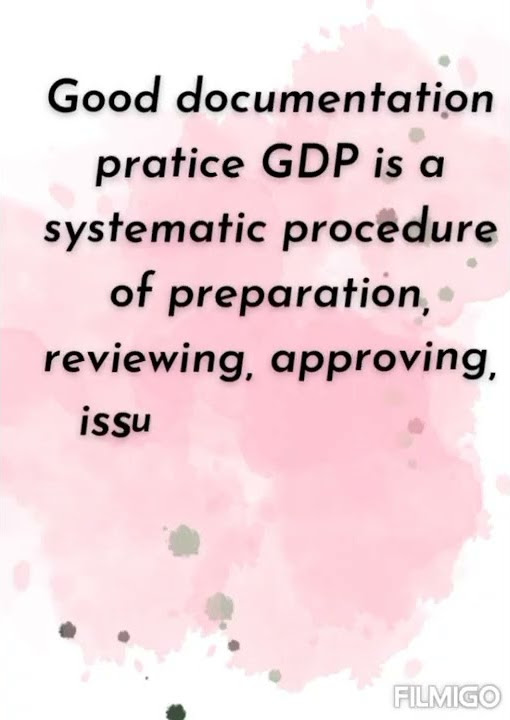 Requirements for Good Documentation Practice (GDP) - YouTube