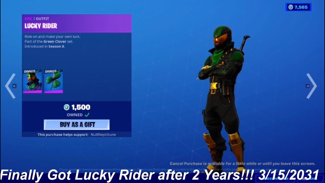 Finally Got Lucky Rider!!! Fortnite Item Shop 3/15/2021 - YouTube