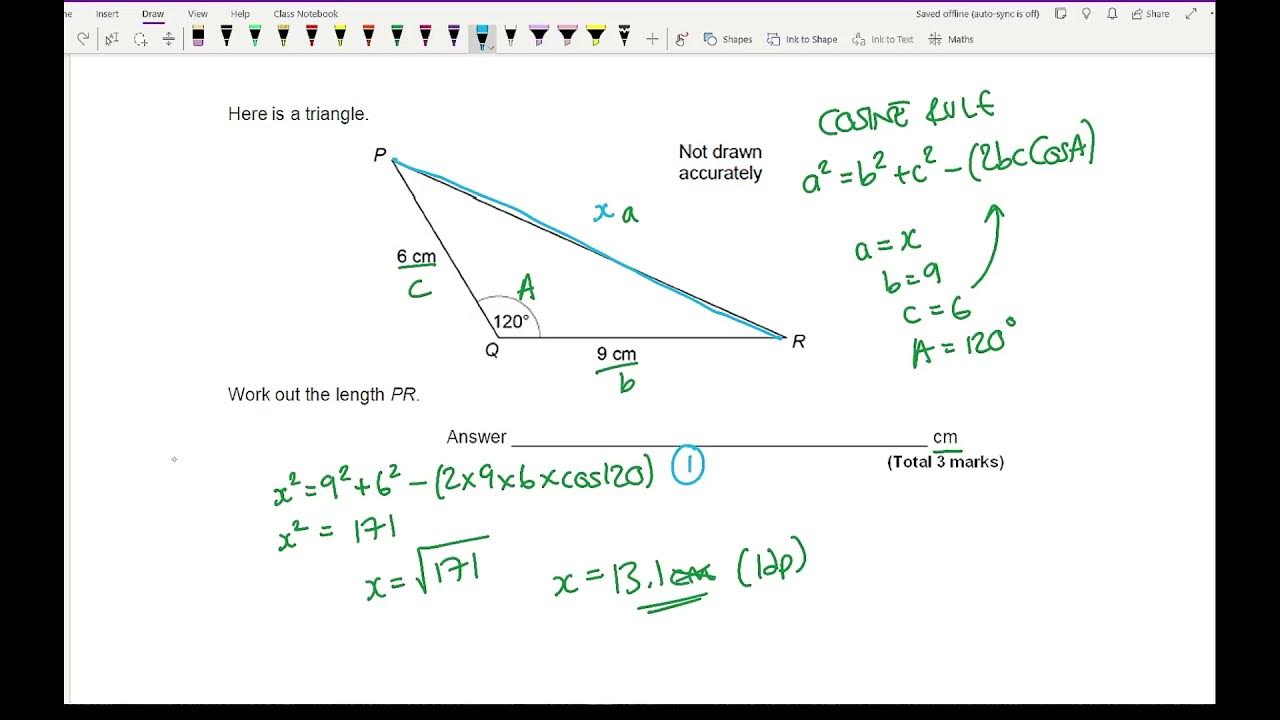 GCSE Maths Higher Trigonometry Cosine Sine Rule Revision And gcse-maths-higher-trigonometry-cosine-sine-rule-revision-and