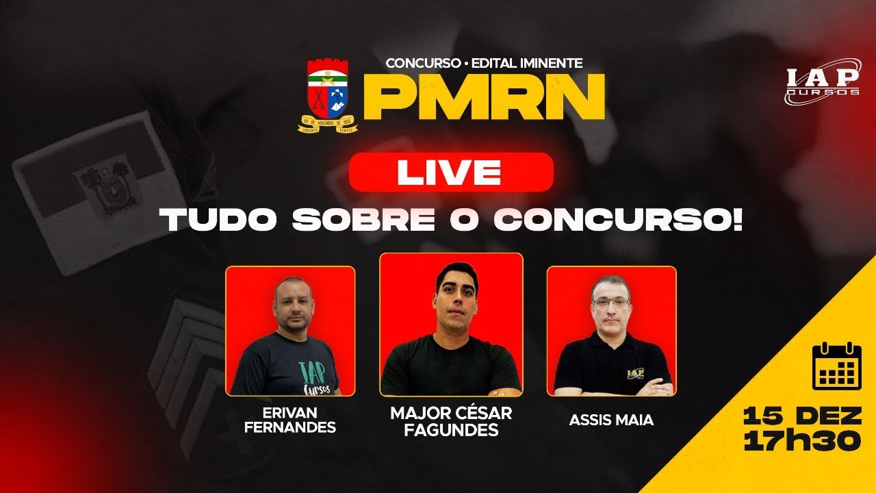 LIVE: PMRN - TUDO SOBRE O CONCURSO. - YouTube