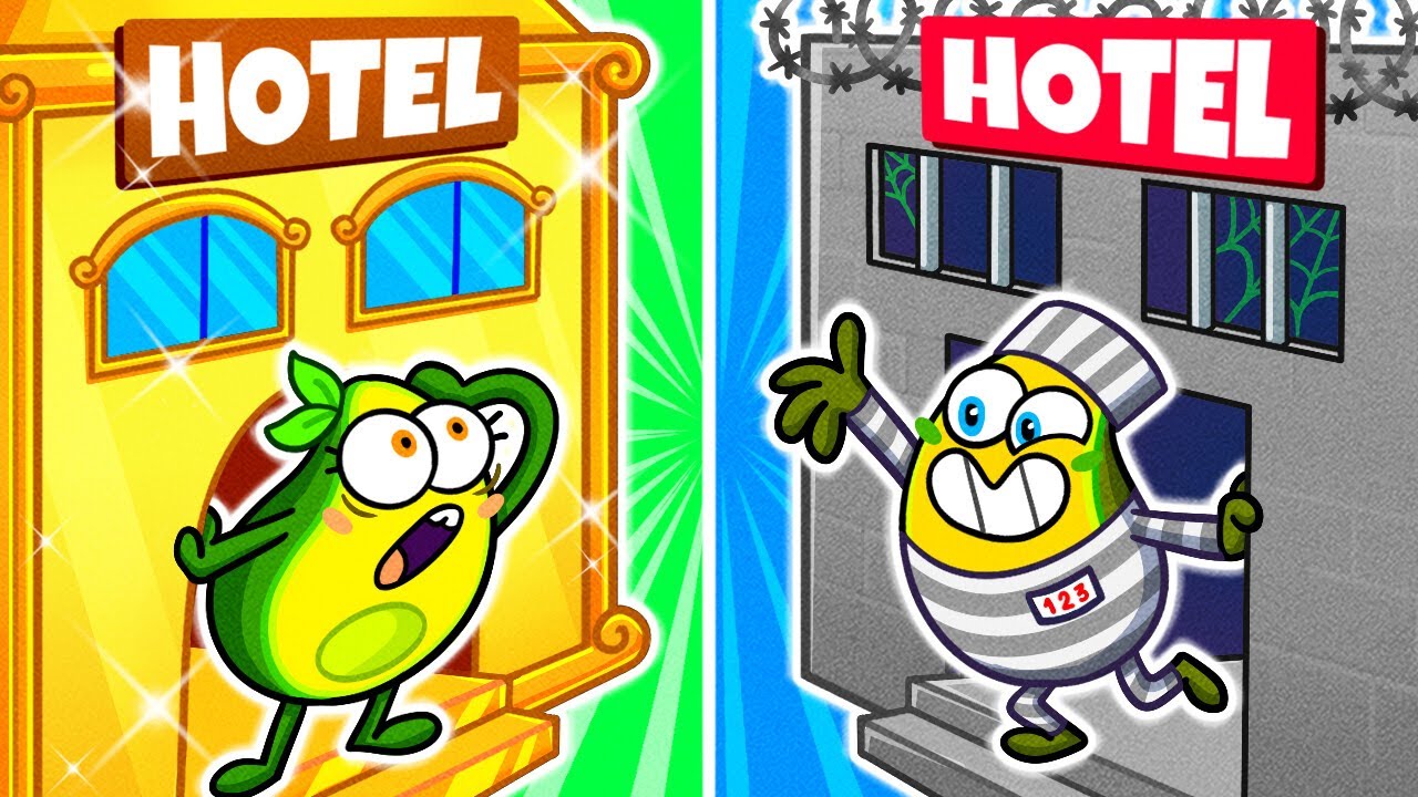 POOR HOTEL vs RICH HOTEL vs PRISON 🥑 AVOCADO COUPLE - YouTube