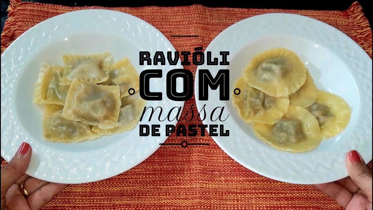Ravióli de massa de pastel - Receita fácil e gostosa - YouTube
