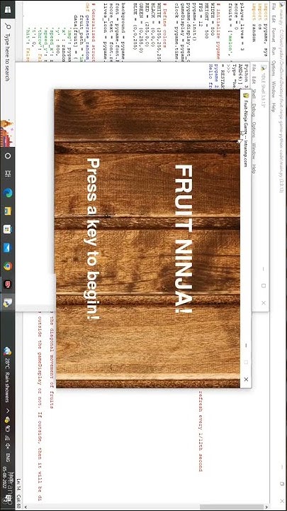 how to create fruit ninja game in python using pygame | python programming #shorts #shortfeed ...