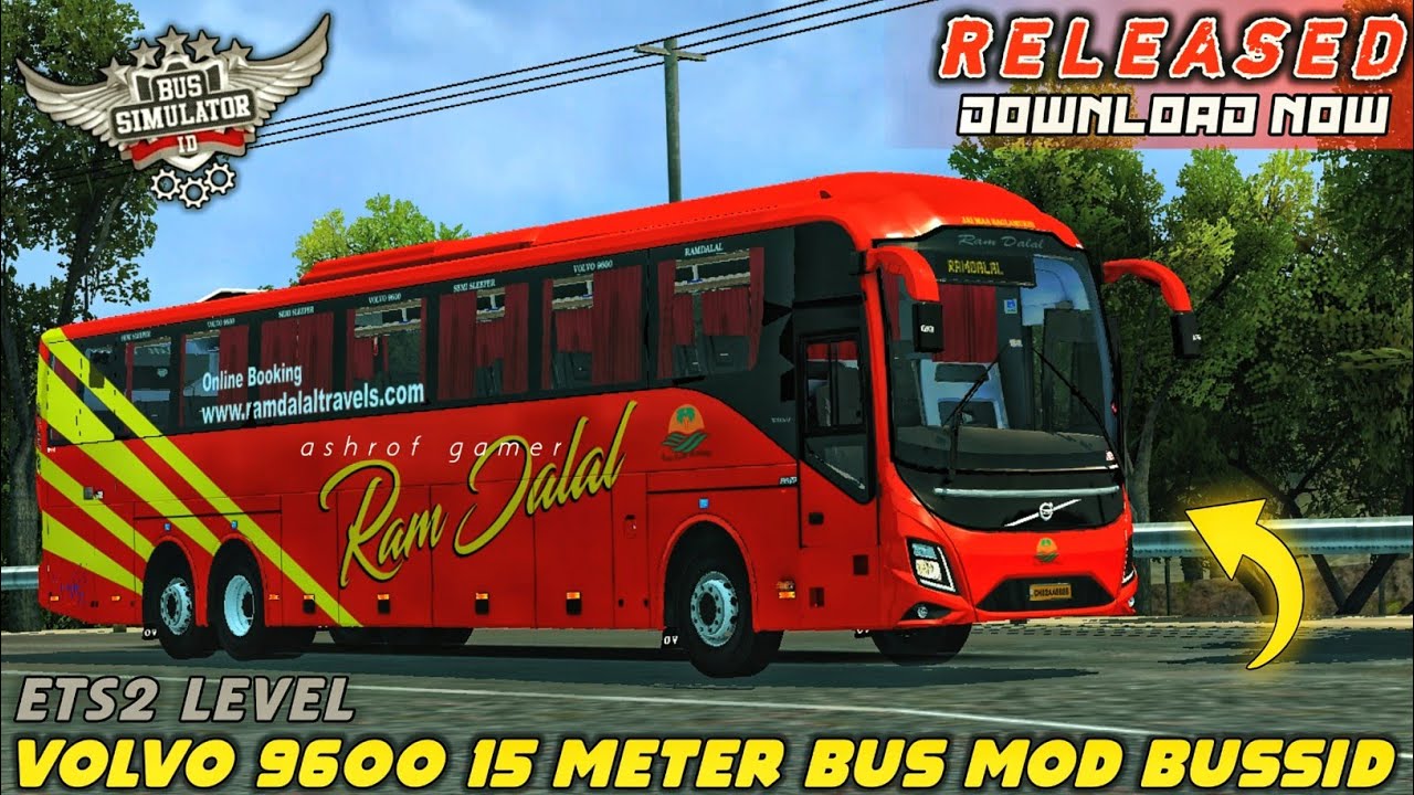 Realistic VOLVO 9600 15 METER BUS MOD For Bussid🤩VOLVO BUS |New Bus Mod ...