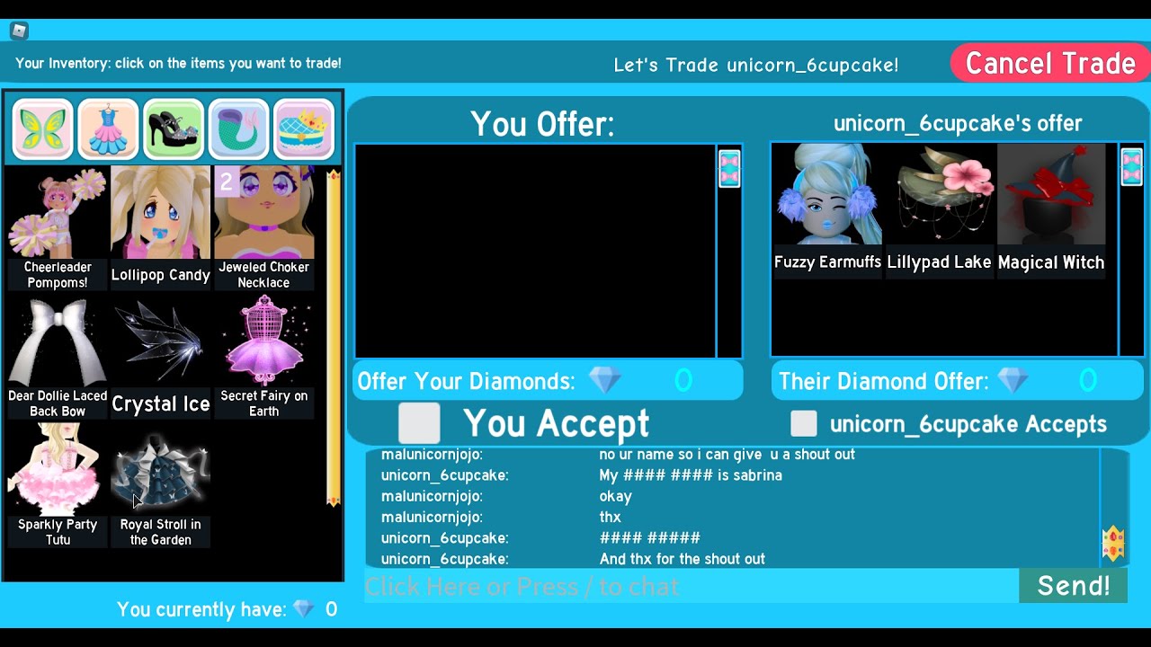 Roblox Royal High ~ How to do a basic trade in the trading HUB ...