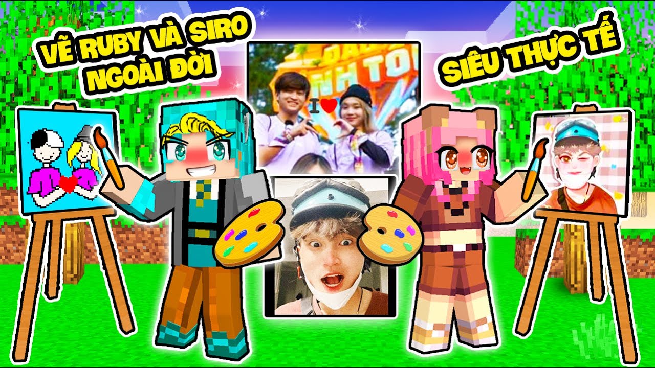 YABUN THỬ THÁCH 24 GIỜ VẼ TRANH SIRO VÀ RUBY NGOÀI ĐỜI THẬT MINECRAFT ...