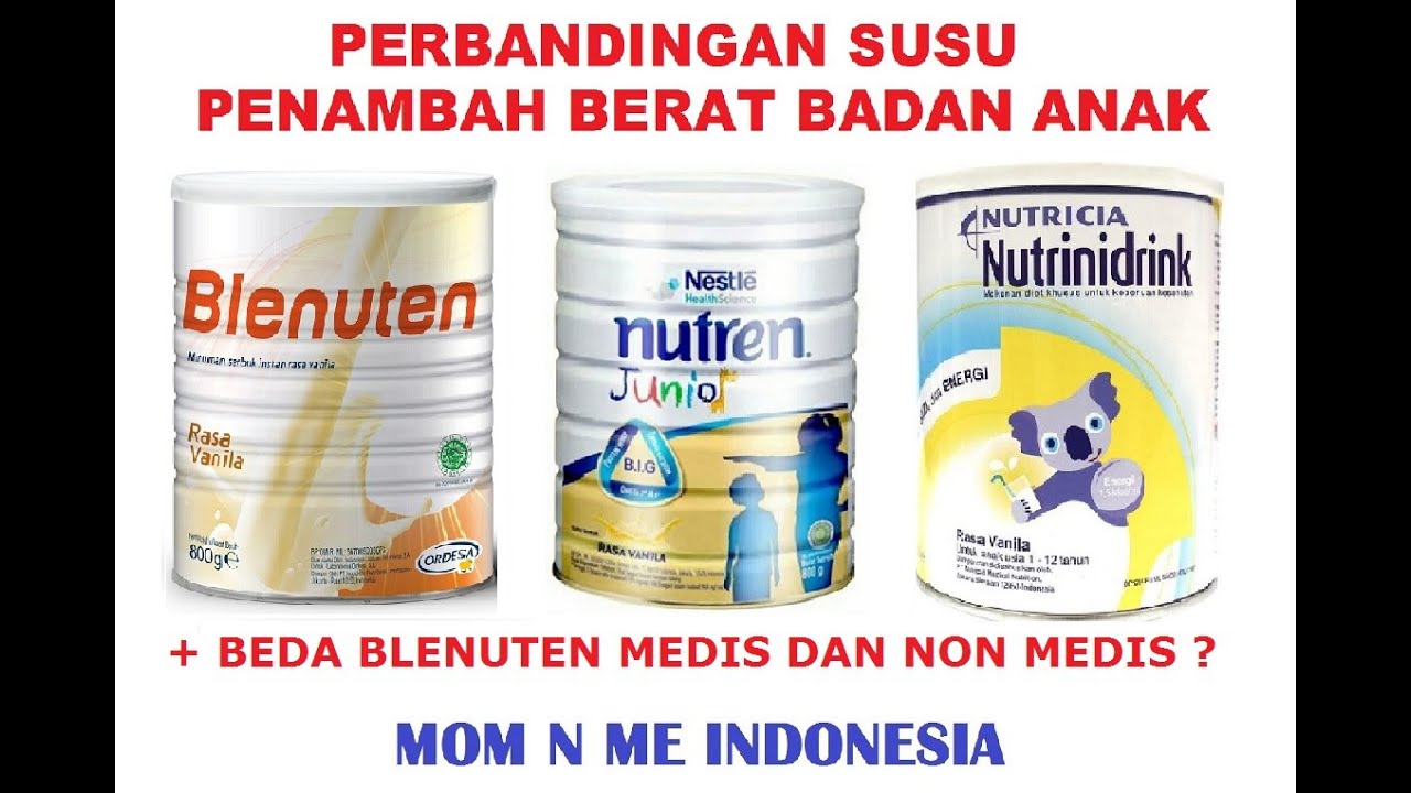Perbandngan Susu Penambah Berat Anak Blenuten vs Nutren Jr vs ...