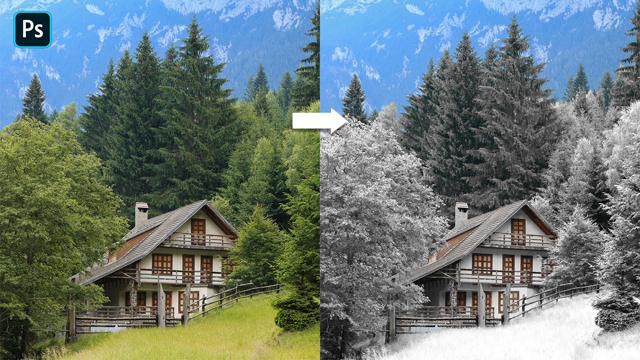 How to Make Summer To Winter - Photoshop Tutorial - YouTube