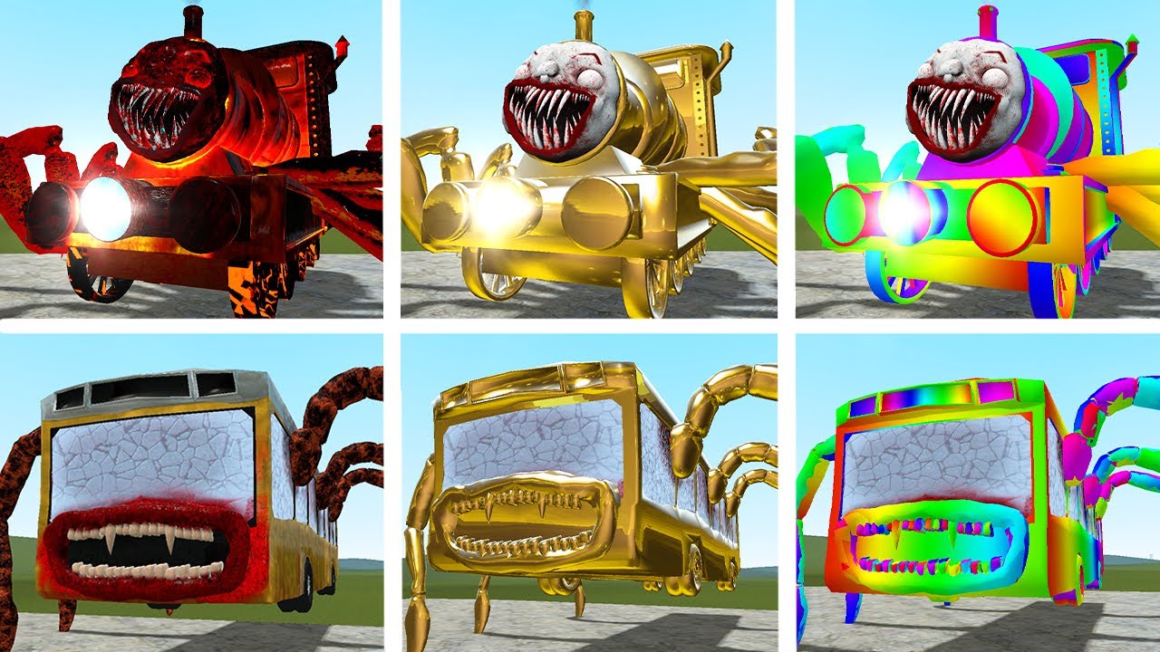 ALL COLOR BUS EATER VS CHOO-CHOO CHARLES! | In Garry's Mod - YouTube