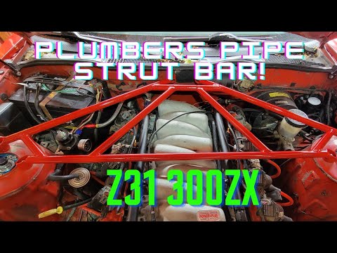 Making a custom strut bar out of PLUMBERS PIPE For my z31 300zx - YouTube