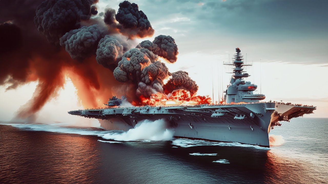 Today, August 18, 2024! Russia's last aircraft carrier was blown up by ...