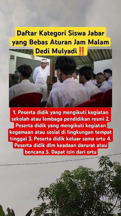 Daftar Kategori Siswa Jabar yang Bebas Aturan Jam Malam kang Dedi‼️#shorts #viralvideo # ...