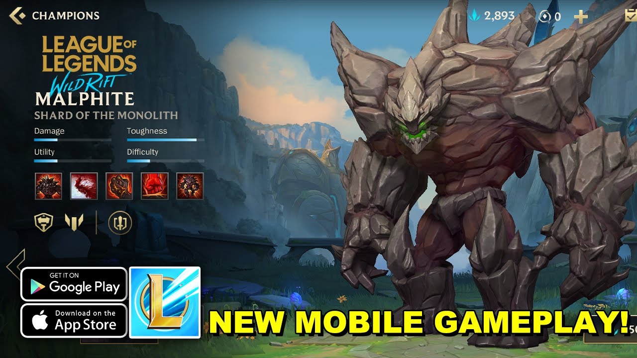 League of Legends: Wild Rift (LOL Mobile) MALPHITE Gameplay! - NEW MOBA ...