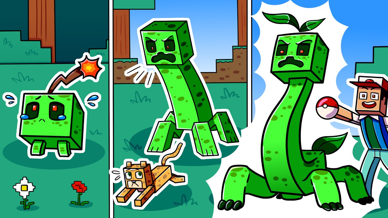 I Survived 1000 DAYS as a CREEPER POKEMON in HARDCORE Minecraft ...