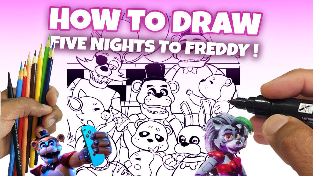 FIVE NIGHTS TO FREDDY SECURITY BREACH - Coloring Book - YouTube