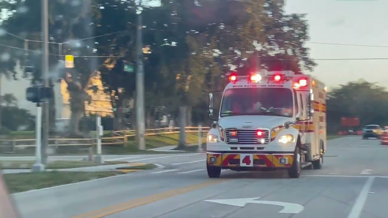 Boca Raton Police + Fire Units Responding FAST! Major Airhorn + Multiple Units Code 3! - YouTube
