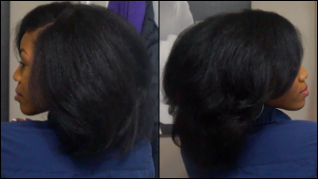 Straight Natural Hair NO FLATIRON Ponytail Roller Set - YouTube