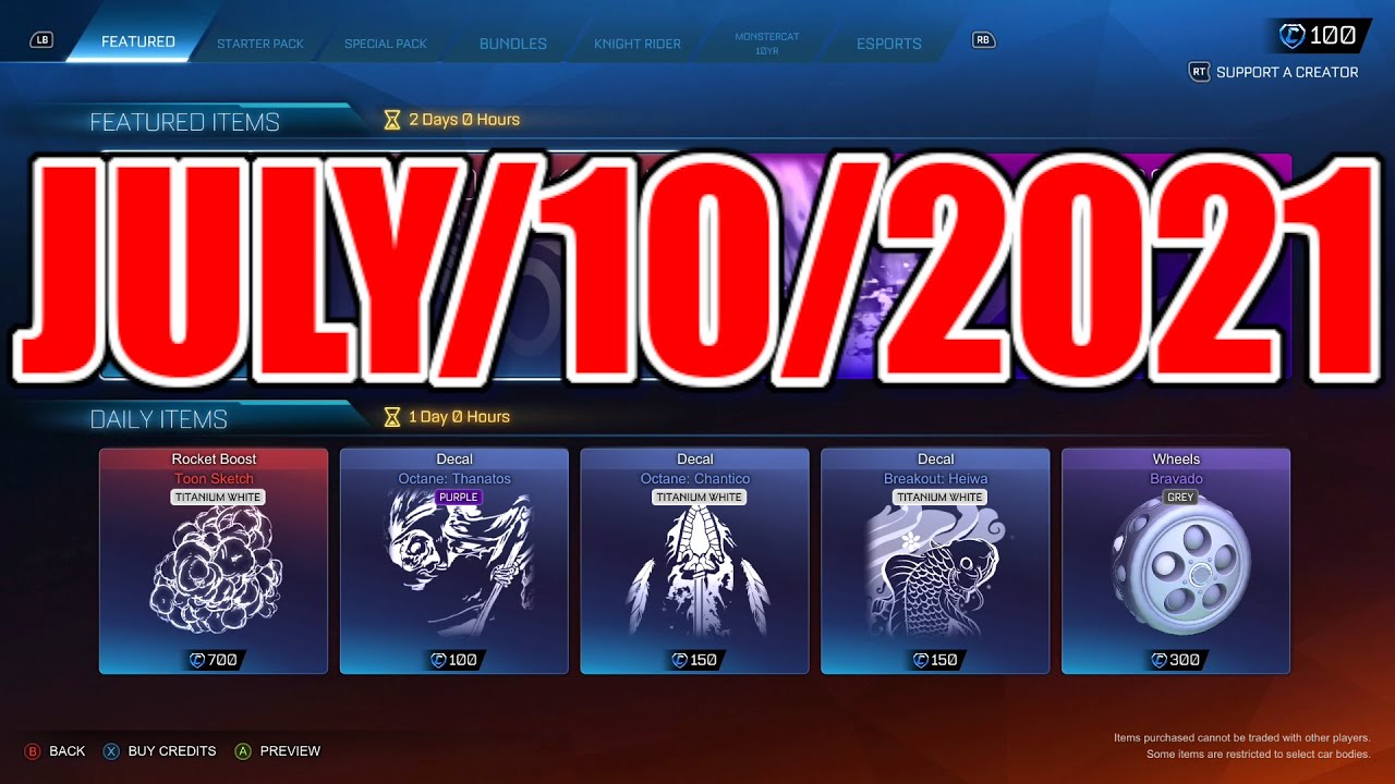 ROCKET LEAGUE ITEM SHOP | JULY-10-2021 | DISSOLVER | RL Item Shop Today ...