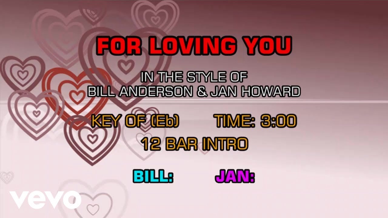 Bill Anderson, Jan Howard - For Loving You (Karaoke) - YouTube