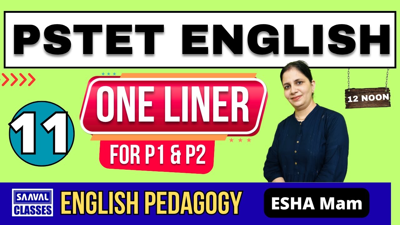 Lec-11 PSTET ENGLISH | ONE LINER Questions for P1 & P2 | Most Imp ...