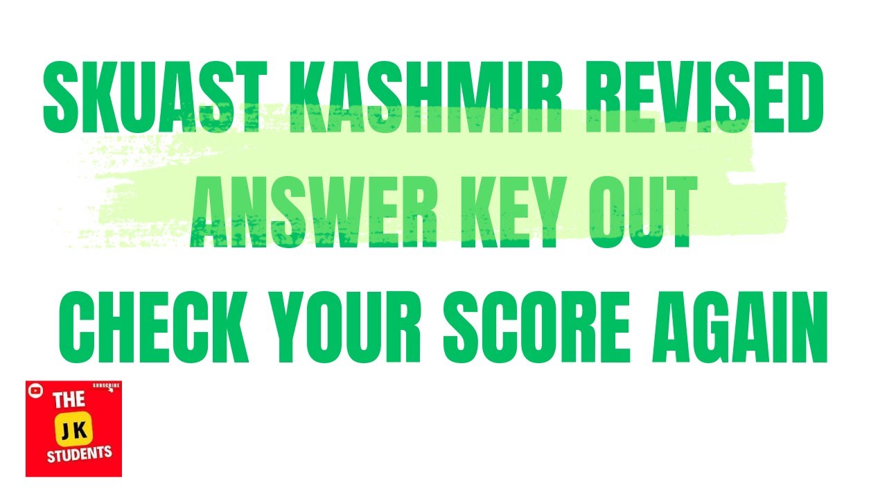 skuast final answer key out || 1 marks given to all students #skuastk# ...