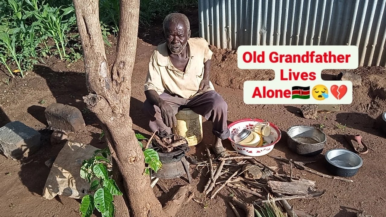 African Village Life | An Old Grandfather Who Lives Alone and Takes ...
