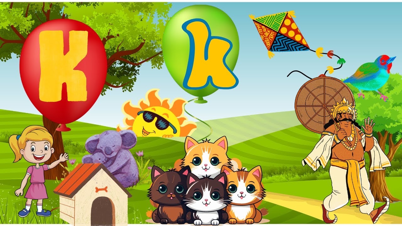 20 Words That Start With Letter K | English Vocabulary For Kids | K ...