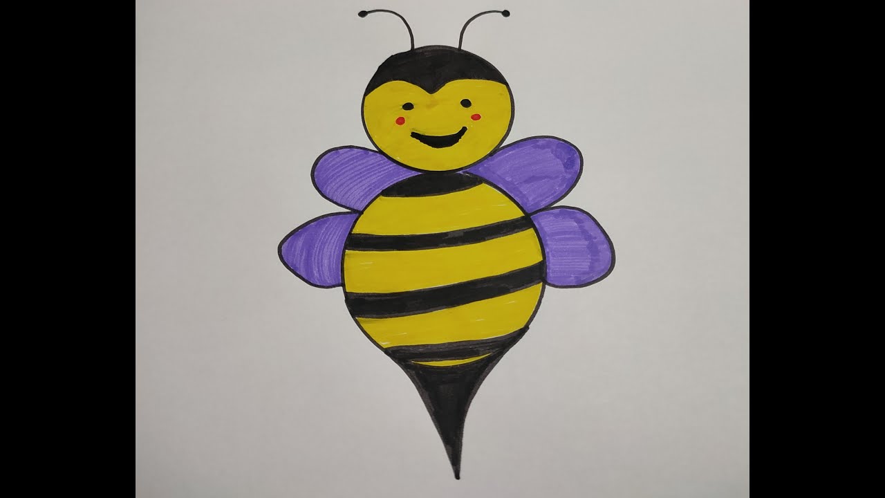 Simple Bee Drawing | Step-by-Step Guide for Beginners, How to draw a ...