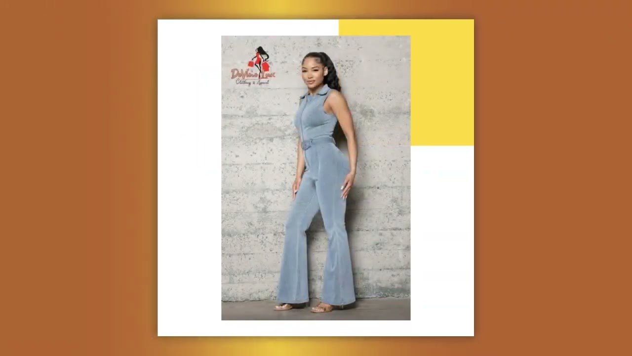 Devine Lux STRETCH DENIM BELLBOTTOM JUMPSUIT - YouTube