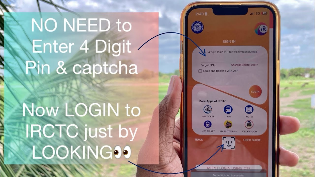 How to enable faceid for IRCTC😉 | Now No need to insert 4 digit pin and ...