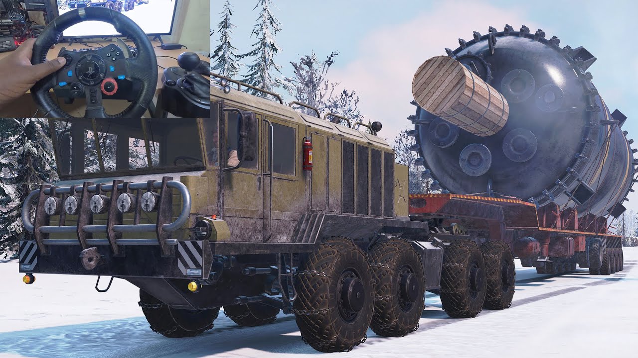 KZKT 7428 Towing $85B Massive Oil Refinery on Russian Ice SnowRunner ...