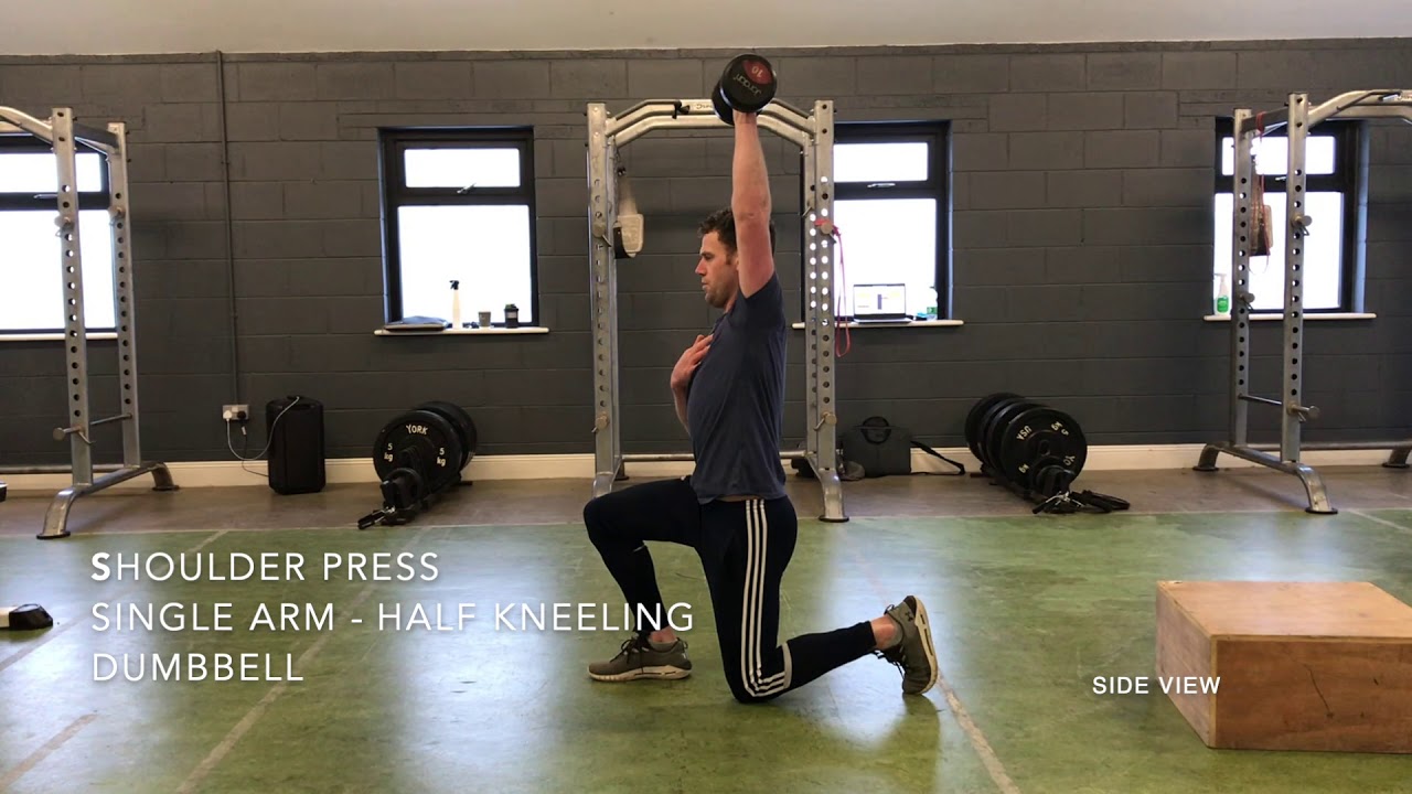 Shoulder Press SA Half Kneeling Dumbbell - YouTube