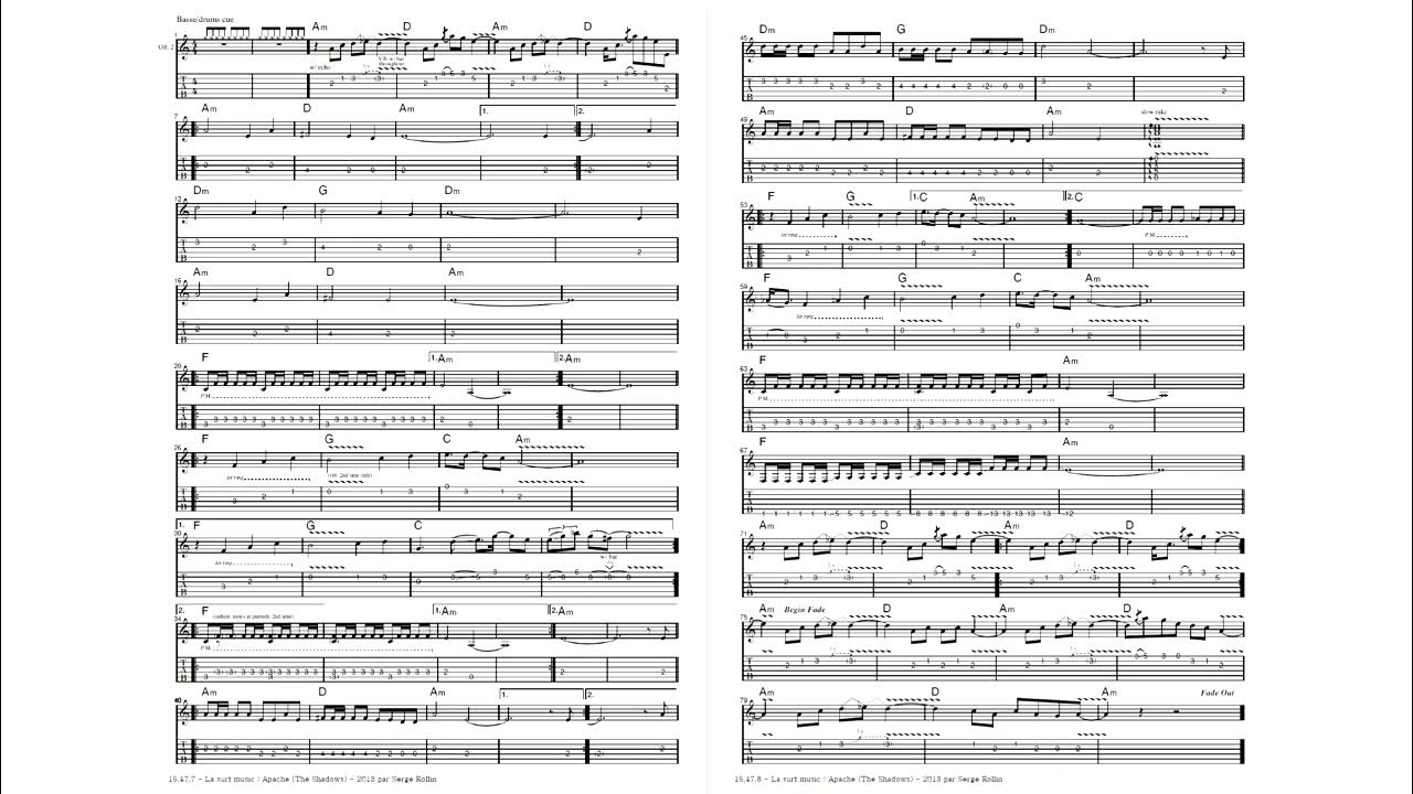 Apache (Shadows) [GUITARLESS BACKING TRACK + TAB] - YouTube