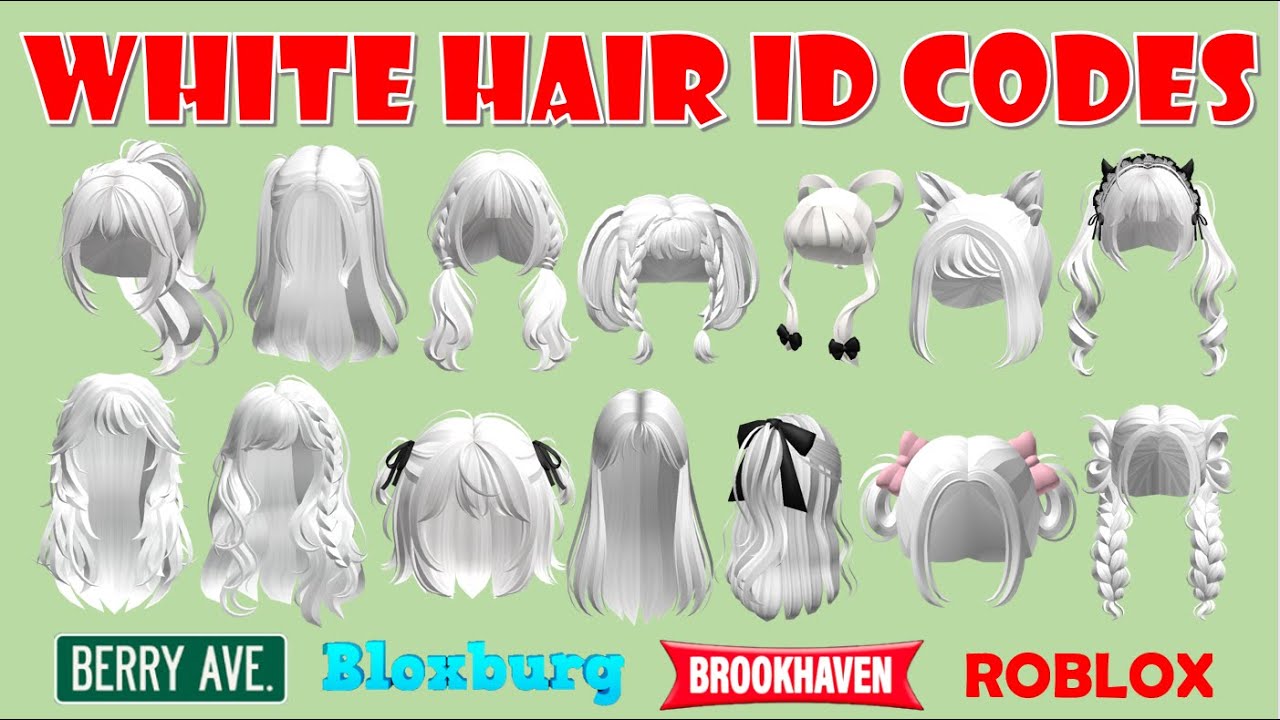 White Hair ID Codes & Links for Girls [] Brookhaven, Bloxburg, Berry ...