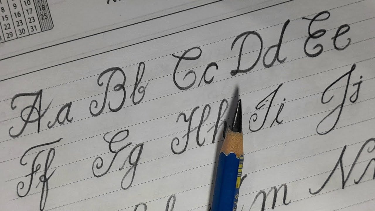 How to write capital and small English letters with pencil.Handwriting ...