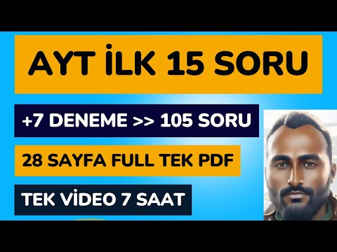 2023 AYT Matematik İLK 15 SORU 7 DENEME Yektug MAT |TEK PDF | TEK VİDEO| #AYT #2023AYT (Arşiv Video)