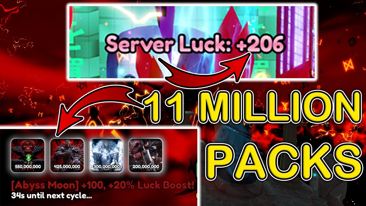 11 MILLION Packs on *NEW* Abyss Moon ON a 200 LUCK SERVER - Anime Card ...