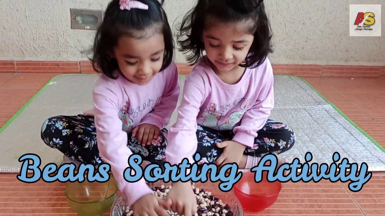 Beans Sorting activity by Anaya Shanaya | DIY | Fun with beans - YouTube