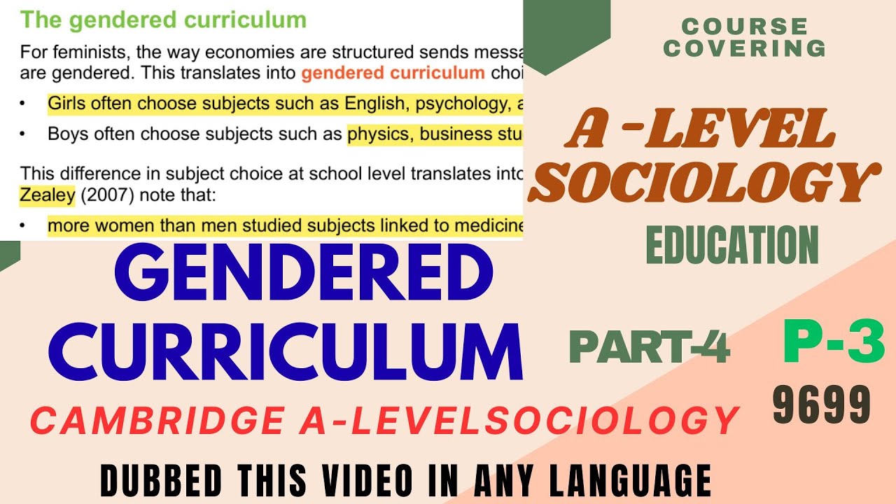 4. Gendered Curriculum | Social Construction | Cambridge A Level ...