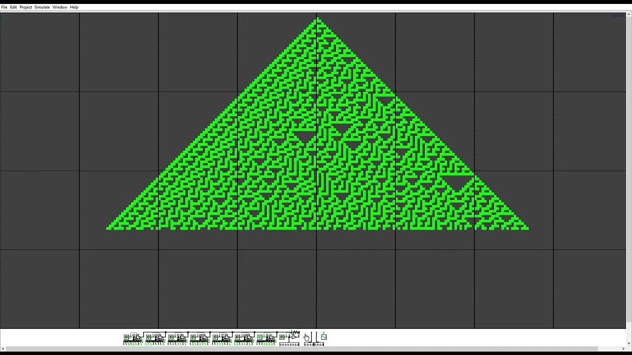 Logisim Cellular automata (Wolfram) Rule 30 - YouTube
