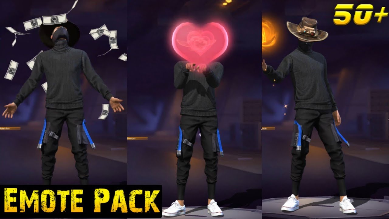 Free Fire Top 50 Emote Pack NonCopyright | Free Fire Vip Emote Clips ...