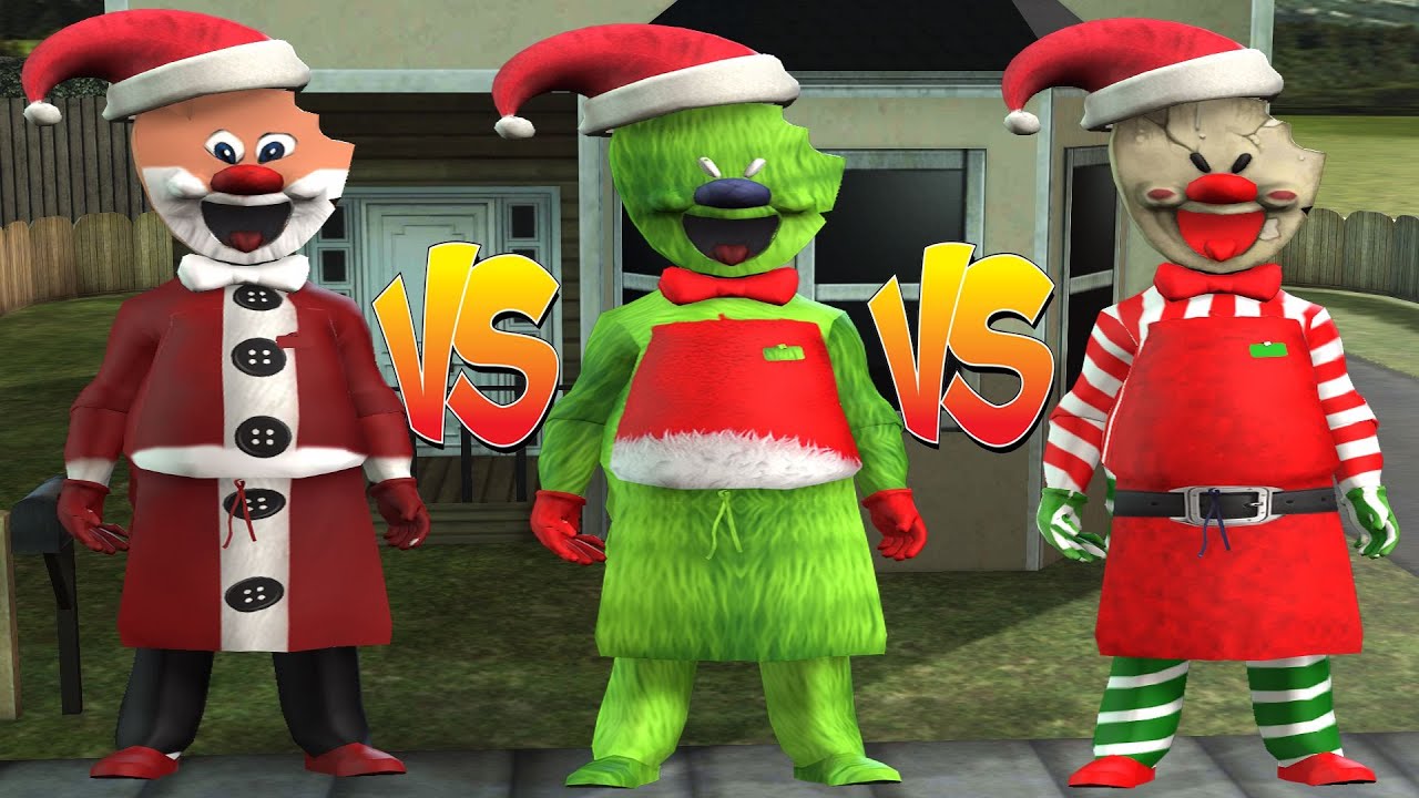 Ice Scream 3 Santa Claus VS Ice Scream 3 Grinch VS Ice Scream 3 Elf ...