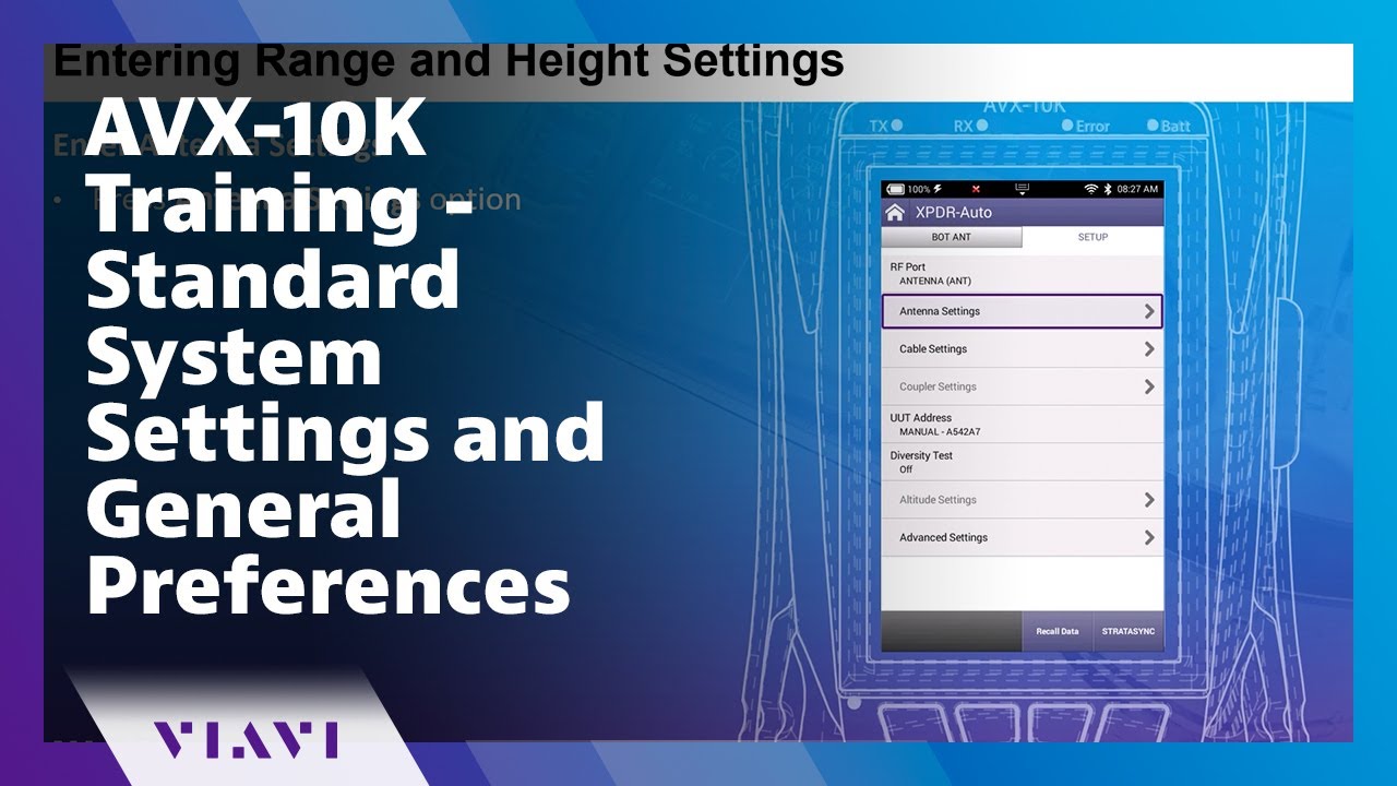 AVX-10K Training - Standard System Settings and General Preferences ...